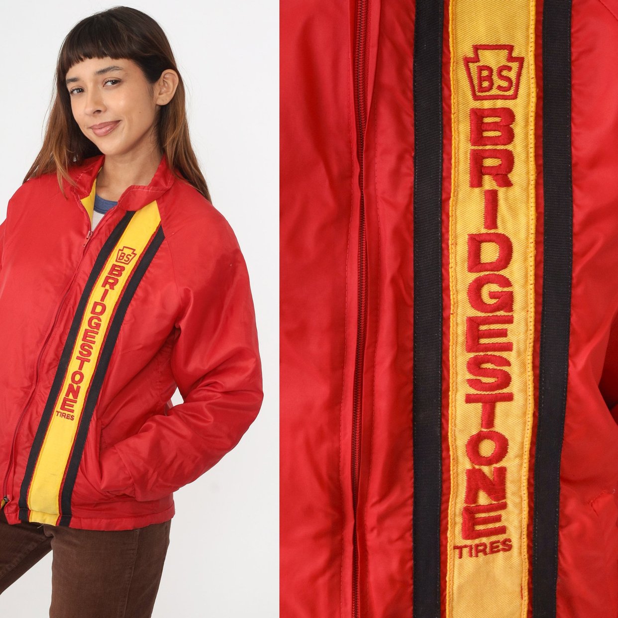 Bridgestone Tires Windbreaker 80s Aircraft Data Red Uniform | Shop ...
