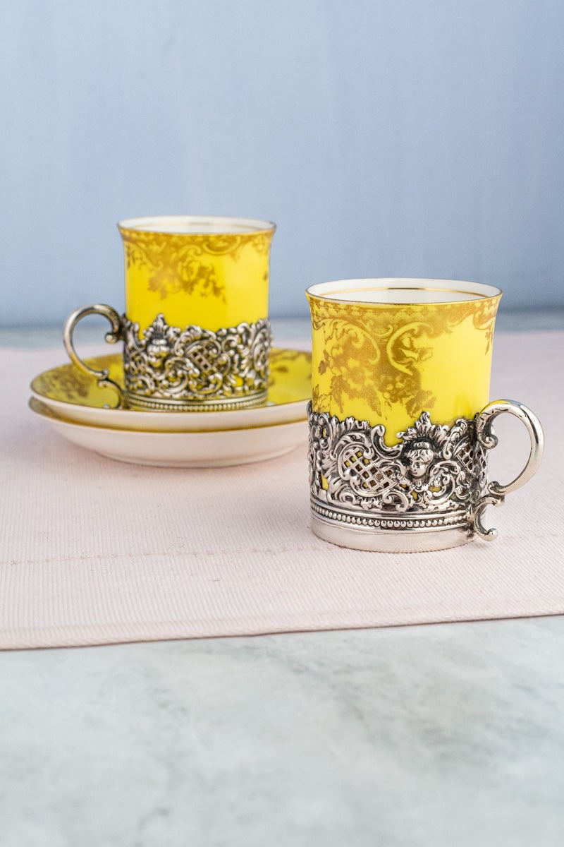Antique Sterling Silver and Porcelain Demitasse Cup and | Posh Chicago ...