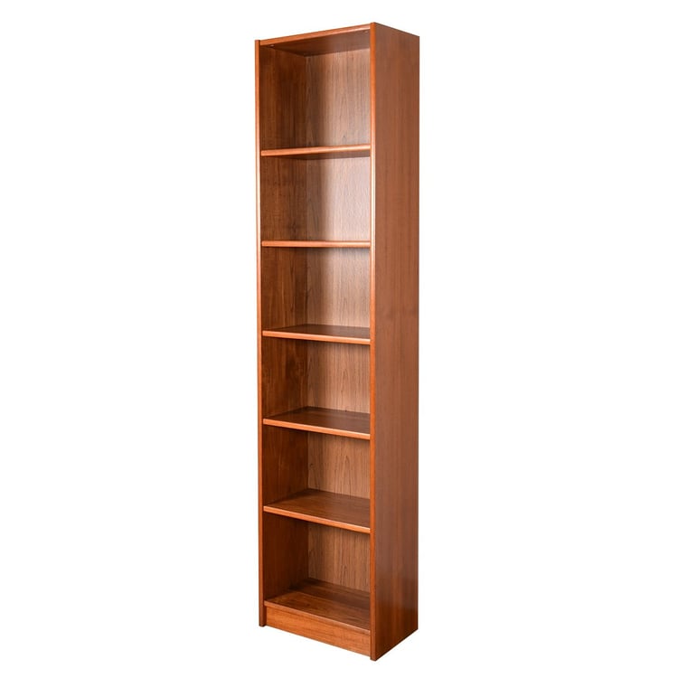 Thin 20″ Wide Danish Modern Teak Tall Compact Bookcase | Modern Mobler ...