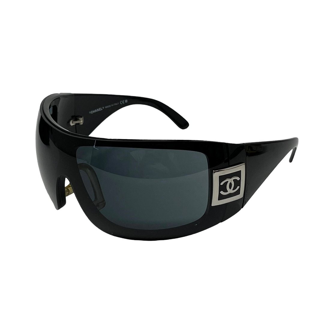 Chanel Black Logo Shield Sunglasses | Treasures of NYC | New York, NY