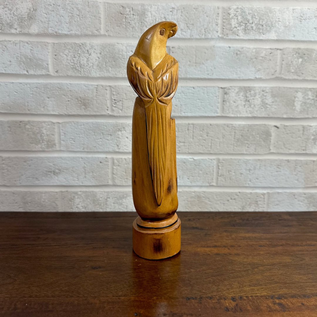 Hand-Carved Tiki Bird Statue - Vintage Polynesian Wood Carving | Good ...