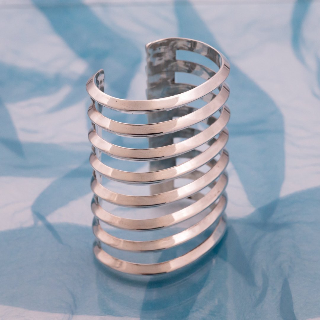 Michael Plumail French Modernist Sterling Cuff | Pippin Vintage Jewelry ...