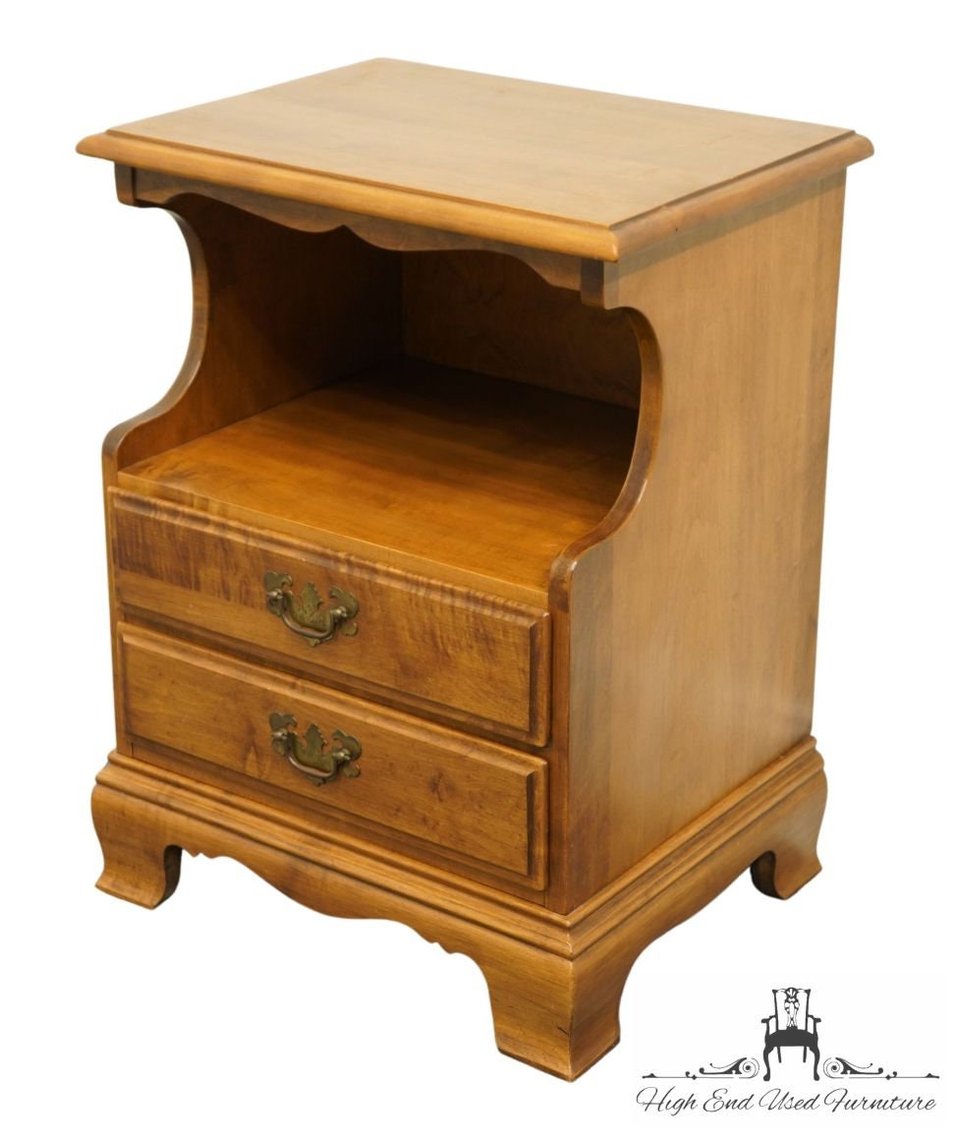 HEYWOOD WAKEFIELD Solid Hard Rock Maple Colonial Style 20" Nightstand ...
