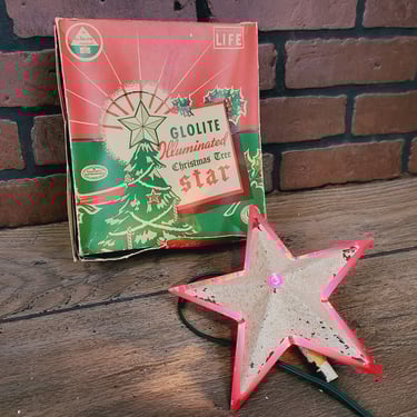 Vintage Glolite Illuminated Metal Star Lighted Christmas Tree Topper ...