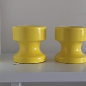 Rare Royal Haeger Solid Yellow Modern Candle Holders by Alrun | Mod and ...