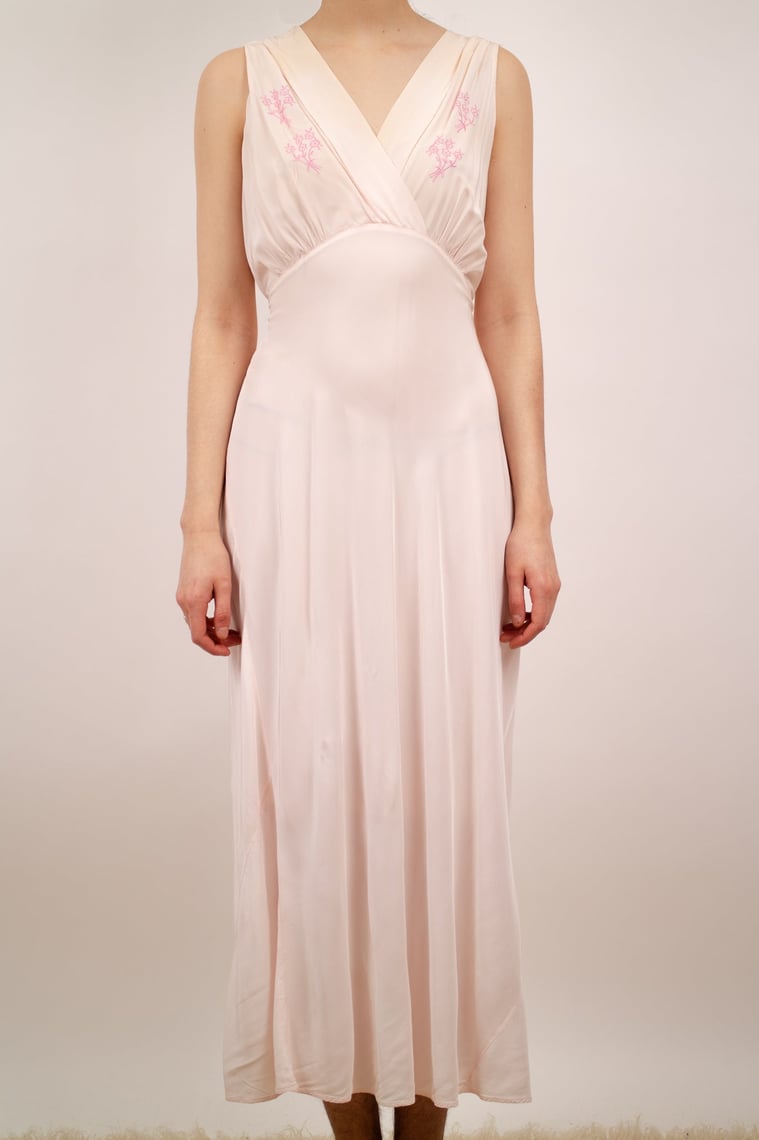 1940's peach rayon nightie large | Erin Templeton | Vancouver, BC