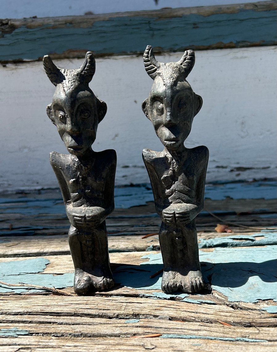 Vintage Wrought Iron Figures Figural Art Demon Devil Pair Decor | Fly ...