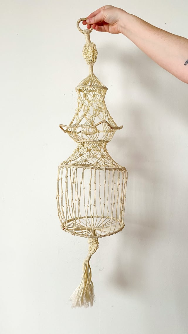 Vintage Tiered Macrame Hanger | Lost Girls Vintage | Logan Square & West Town - Chicago, IL
