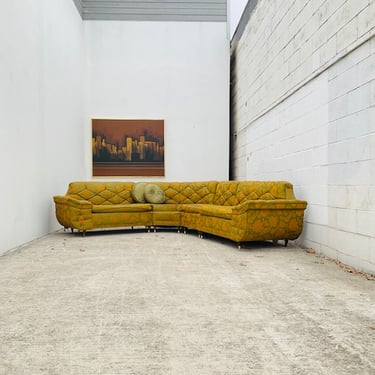 Green and Orange Floral MCM Sectional Couch | Revival Vintage | North ...