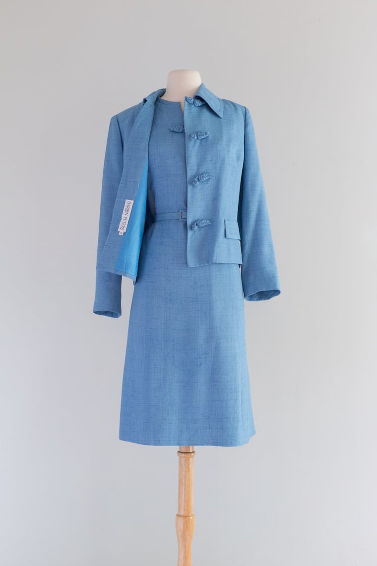 1960's Baron Peters Blue Dress and Jacket Set / ML | Xtabay Vintage ...