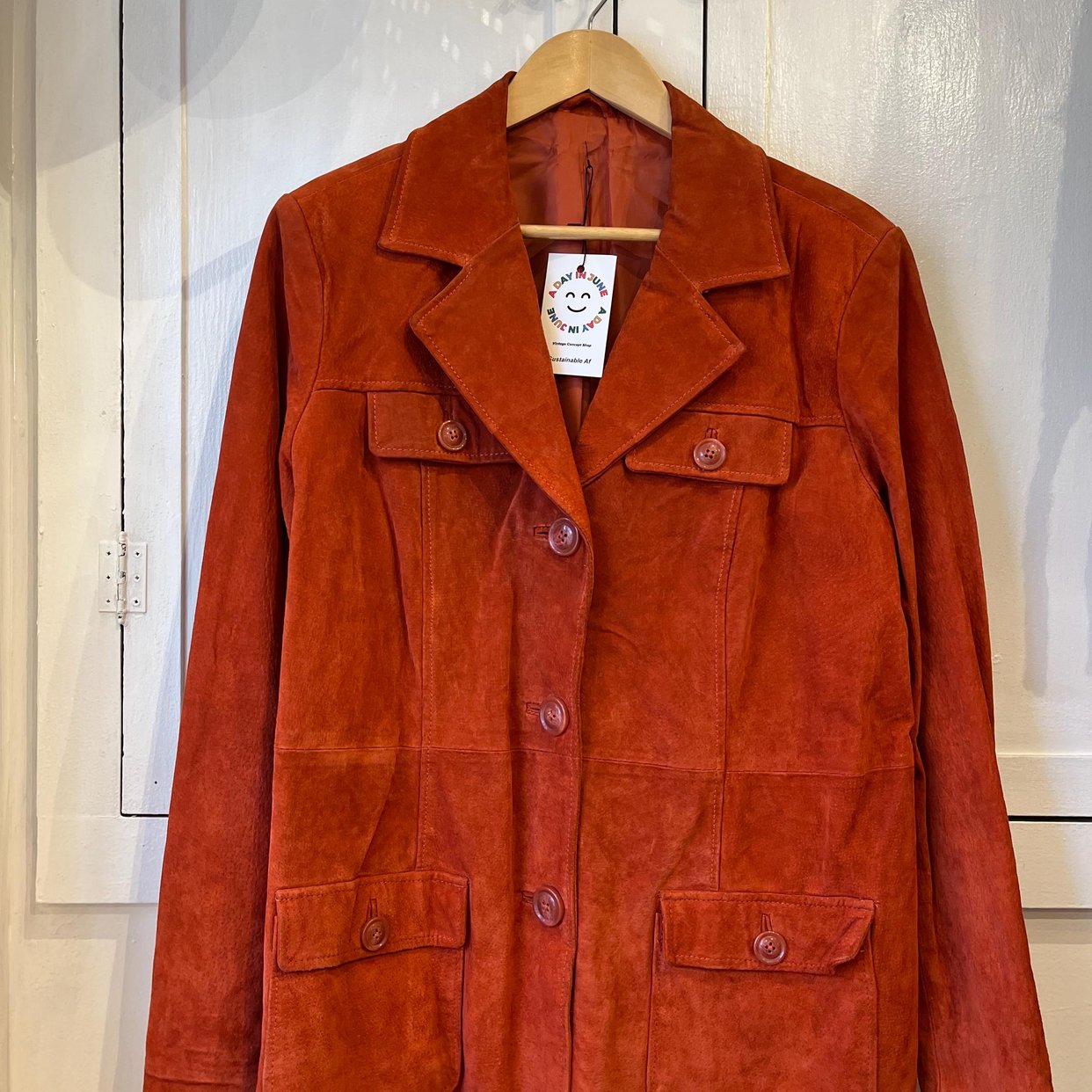 Burnt Orange Suede Jacket | A Day in June Vintage - Baltimore, MD | ATTIC
