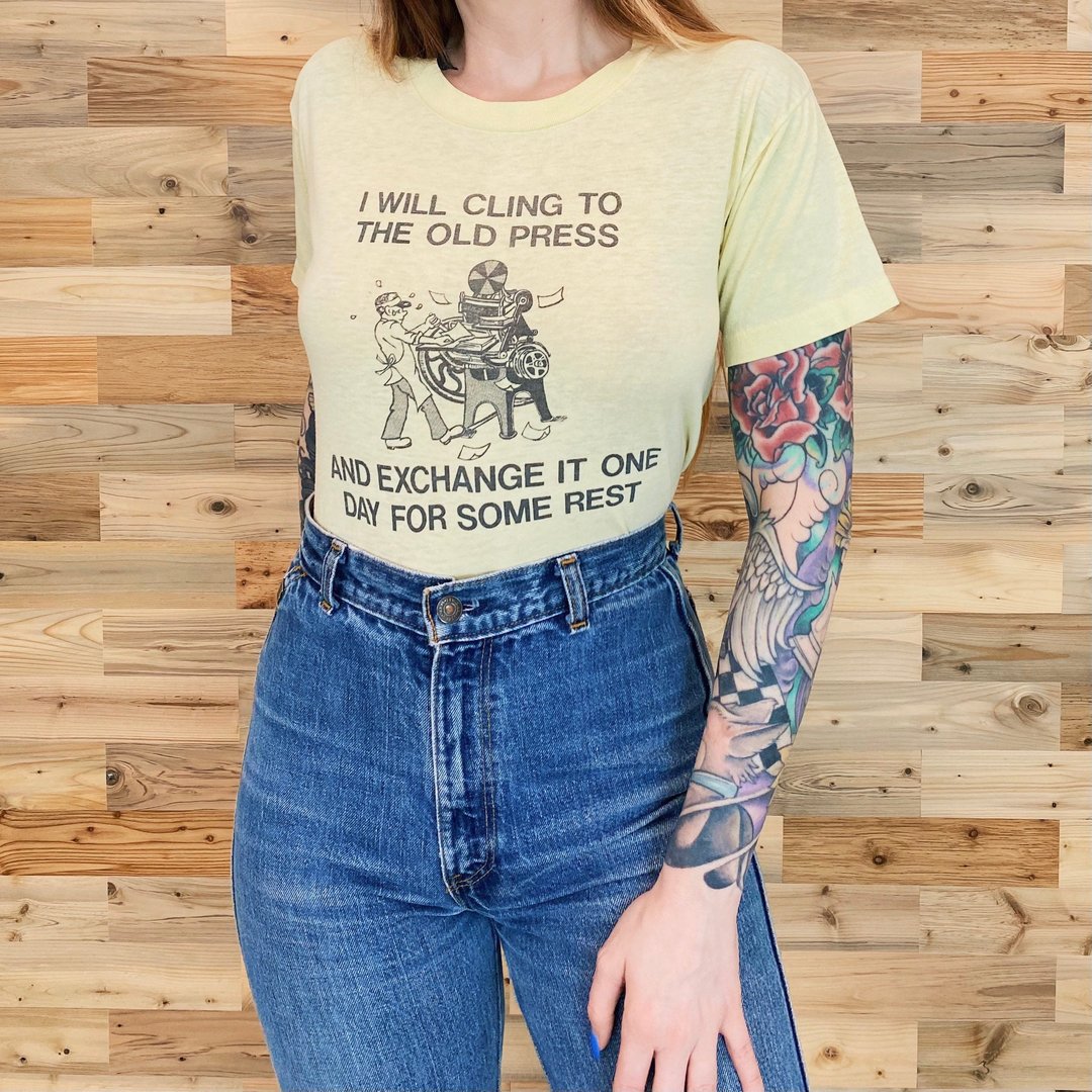 70's Vintage Old Press Newspaper Tee Shirt | Noteworthy Garments ...
