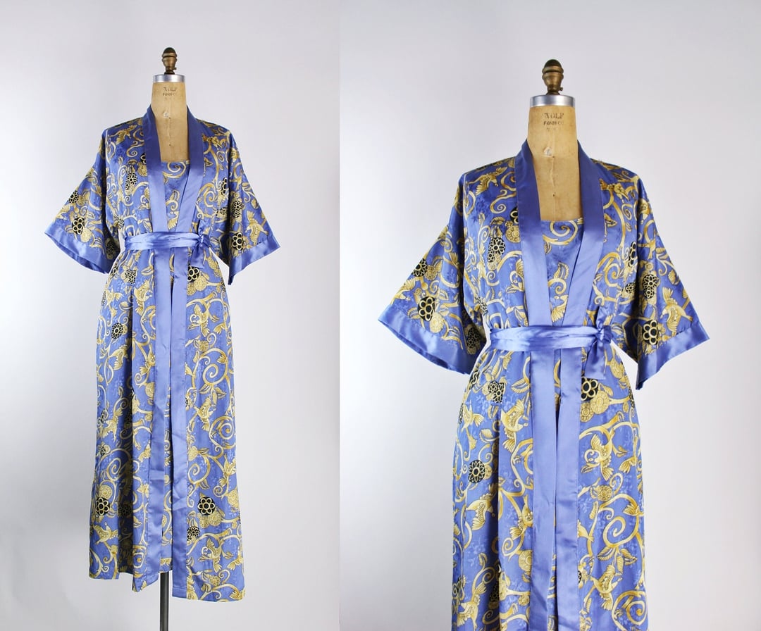 70s Contessa Di Roma Two Piece Set / Vintage Lingerie / Peignoir ...