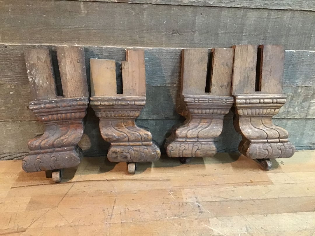 Antique Carved Tiger Paw Rolling Table Legs (Tacoma) | Second Use ...