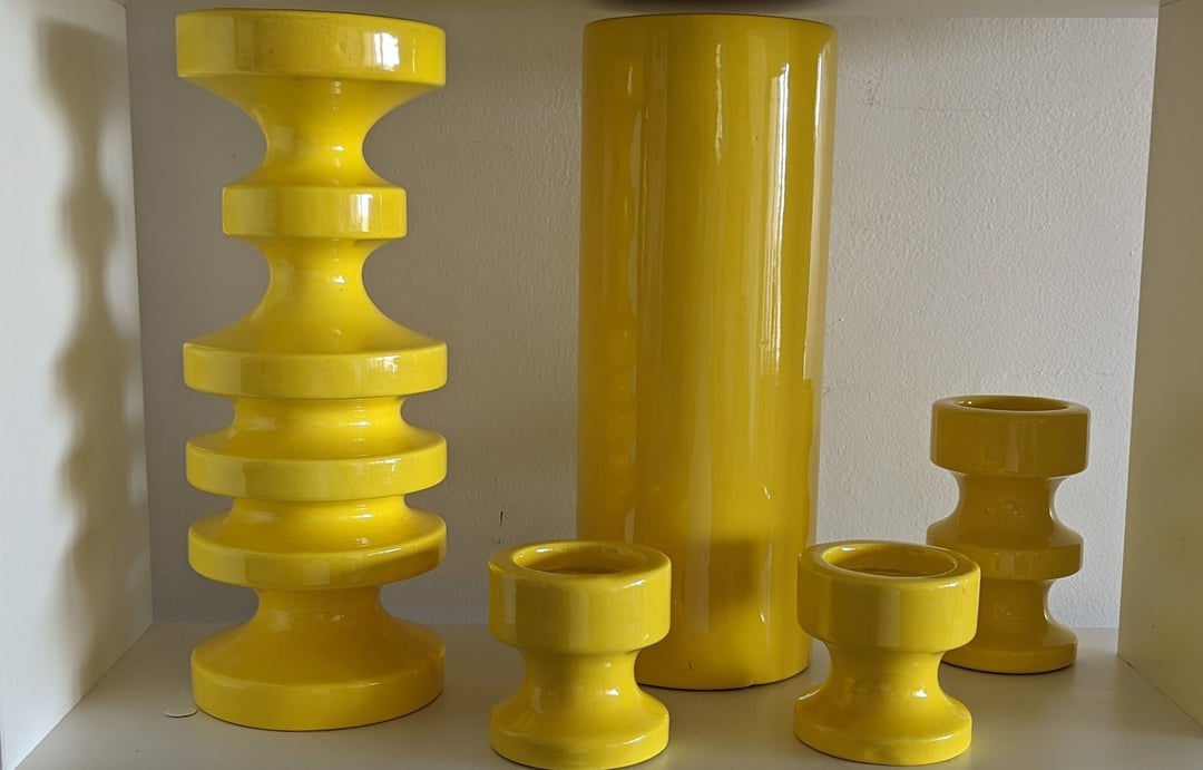 Rare Royal Haeger Solid Yellow Modern Cylindrical Tall Vase Designed ...