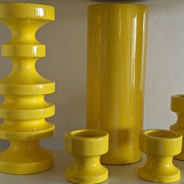 Rare Royal Haeger Solid Yellow Modern Cylindrical Tall Vase Designed ...