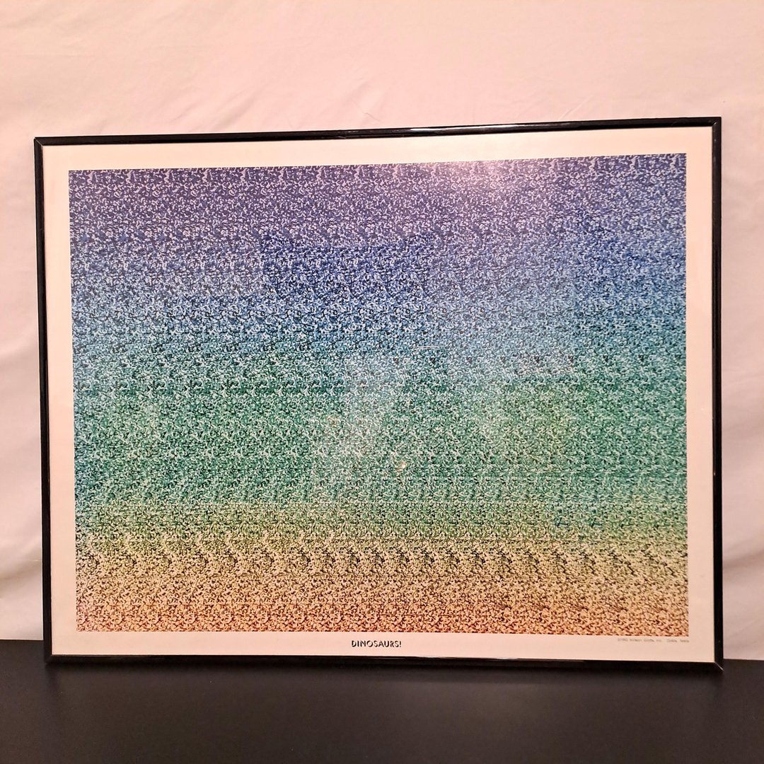 Vintage 90s Magic Eye Poster Dinosaurs by Nvision Grafix 1993 | Guava ...