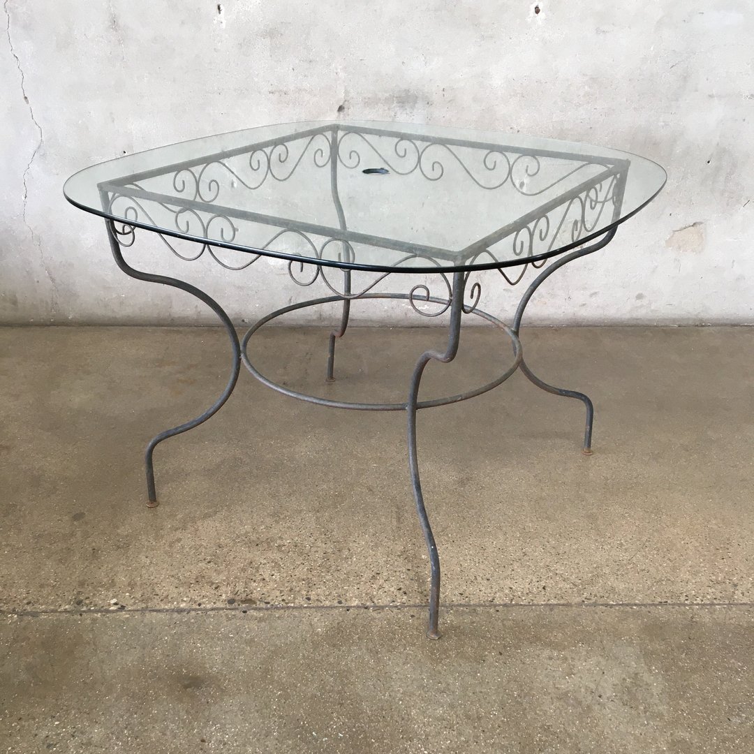 Wrought Iron Patio Table With Glass Top | Urban Americana | Long Beach, CA