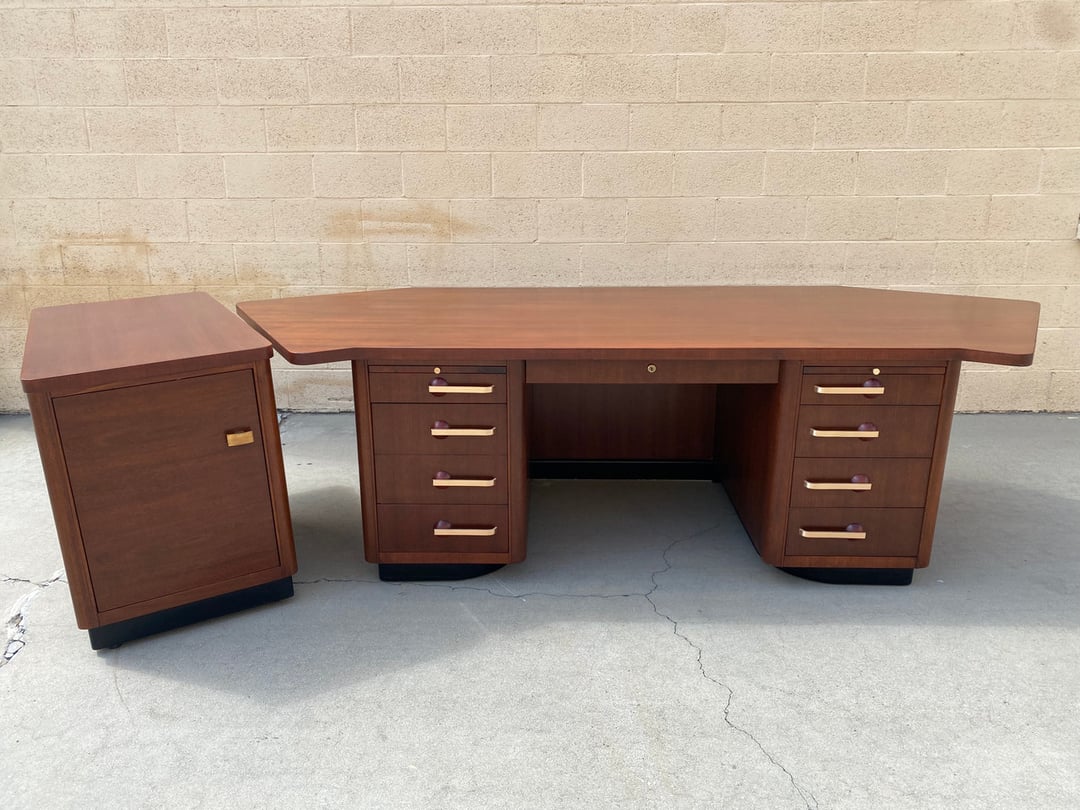 1940s Stow + Davis Executive Desk and Return Cabinet | Rehab Vintage ...