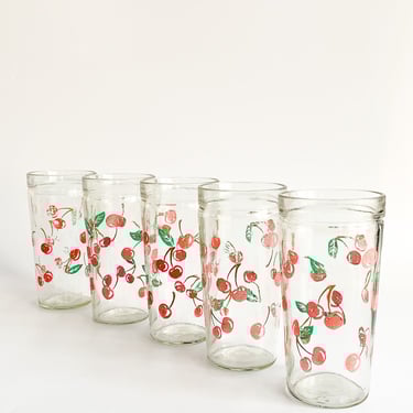 Vintage Cherry Bomb Glass Tumblers, set of 5. | Lost Girls Vintage ...