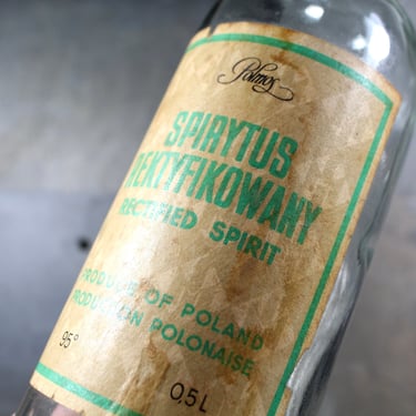 Vintage Polmos Spirytus Rektyfikowany Rectified Spirit Bottle | Polish ...