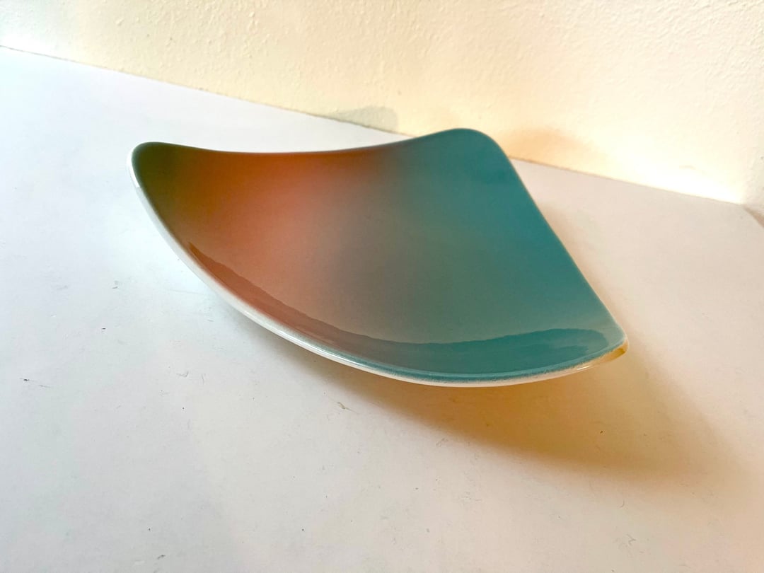 Vintage 80s Ombré Triangle Dish by Sara Fenton - Large | Rocket City ...
