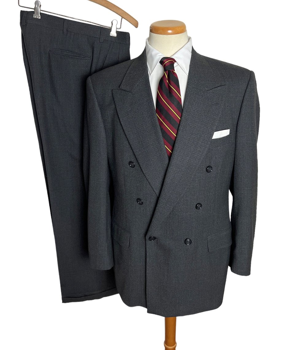 Vintage NORDSTROM Double-Breasted Wool Flannel 2pc Suit ~ 40 to 42 R ...