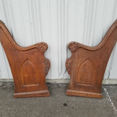 Quarter Sawn Oak Antique Church Pew Ends | Earthwise Architectual ...