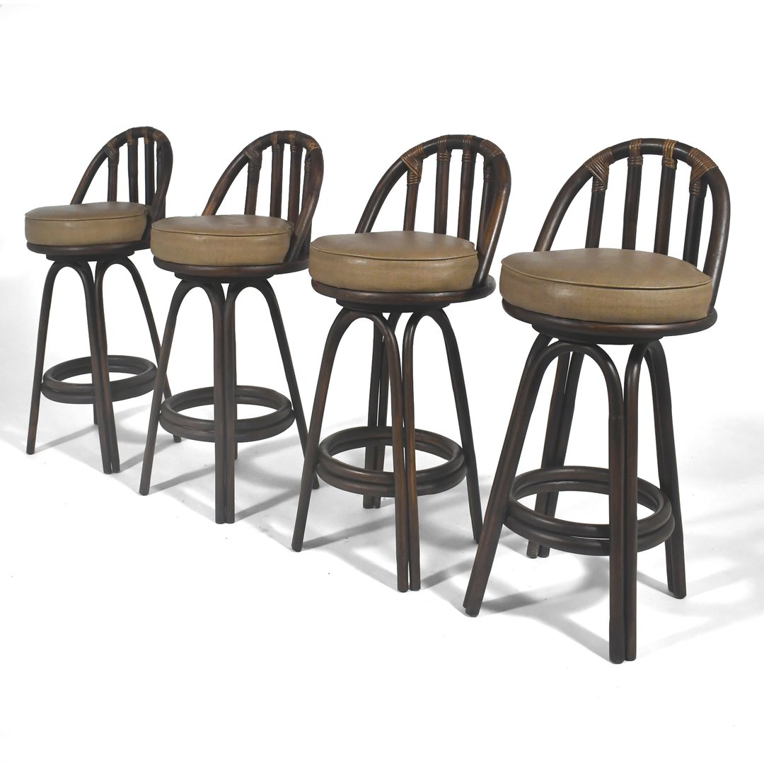 Set of Rattan Swivel Bar Stools | Pegboard Modern | Highland, IN