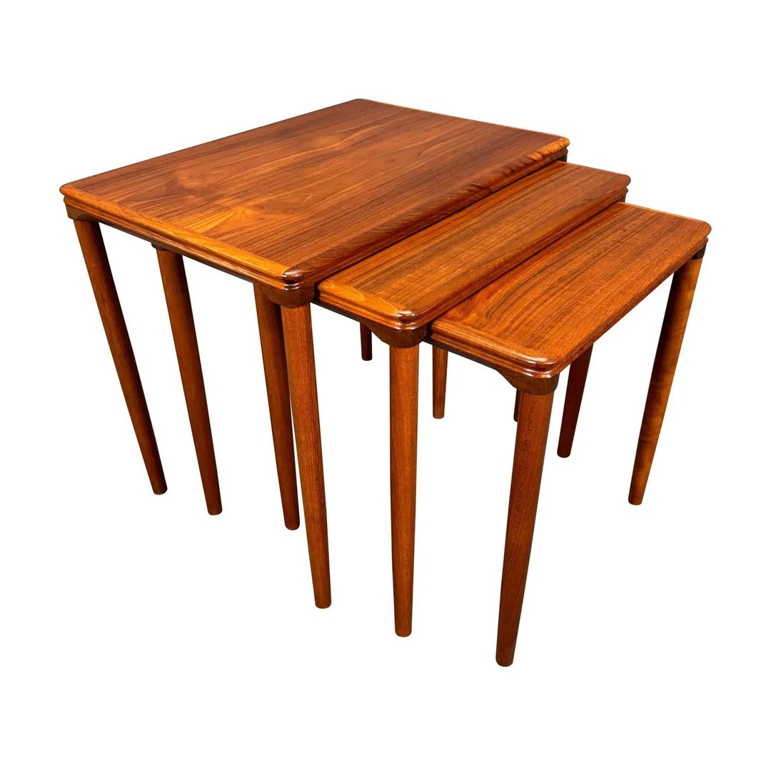 Vintage Danish Mid Century Modern Teak Nesting Tables | Aymerick Modern ...