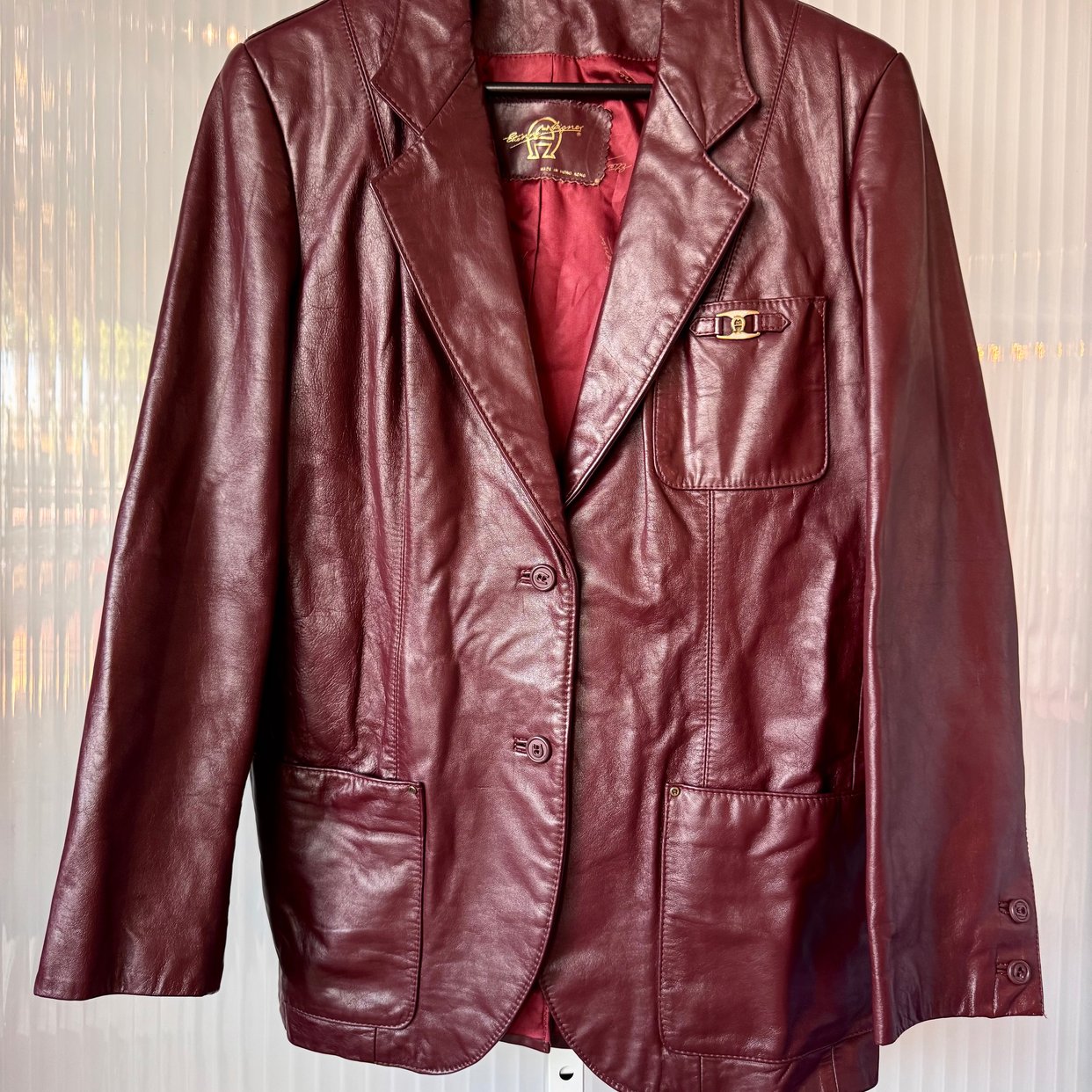 1990s Etienne Aigner Burgundy Leather Jacket | The Vintage Vortex ...