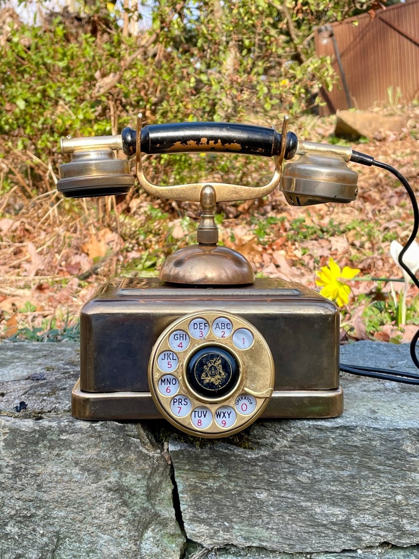 1960s Ole Timey Rotary Phone Brass Untested | Brain Washington | Silver ...