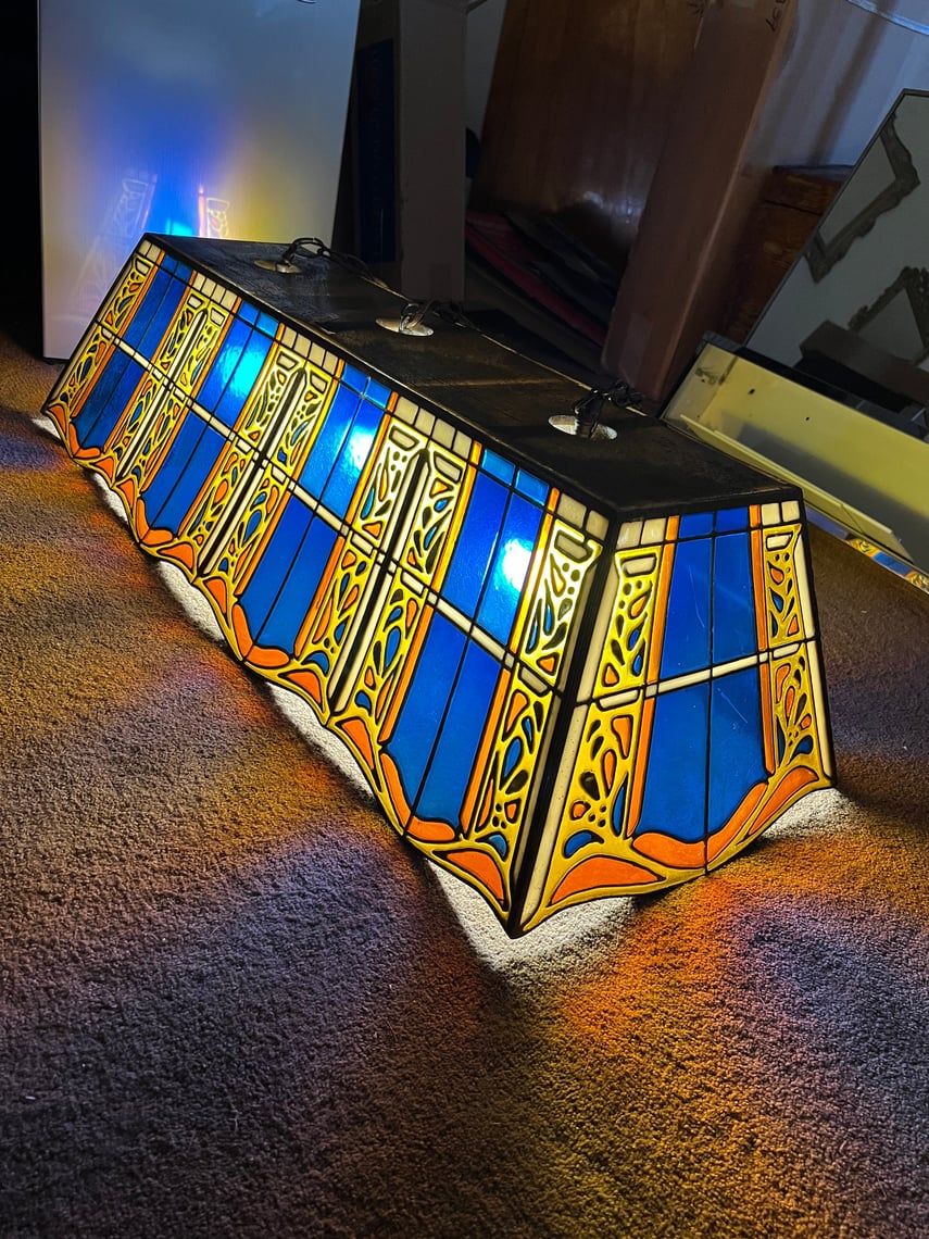Vintage Pool Table Lamp Bar Light Swag Lamp Stained Glass | OrWa ...