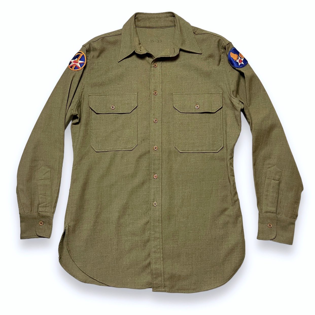 Vintage WWII USAAF Flannel Field Shirt 15 - 33 ~ OD ~ | Sparrows ...