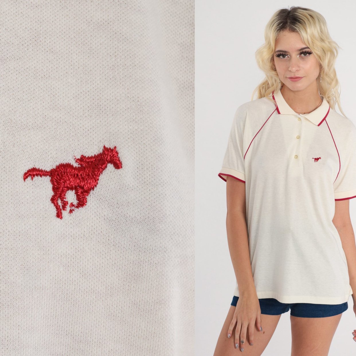 Wrangler Polo Shirt 80s White Shirt Half Button | Shop Exile - Tucson ...