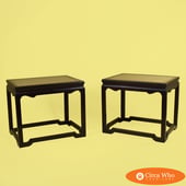 Pair of Tooled Leather Ming End Tables | Circa Who | West Palm Beach, FL