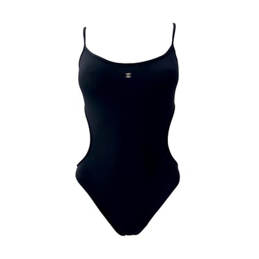 Chanel Black Logo Cut Out Back Swimsuit | Treasures of NYC - New York ...