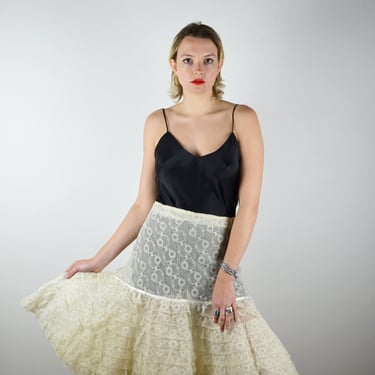 Vintage 50s Crinoline Petticoat White Skirt Slip / 1950s | Erratic Static Vintage - New York, NY ...