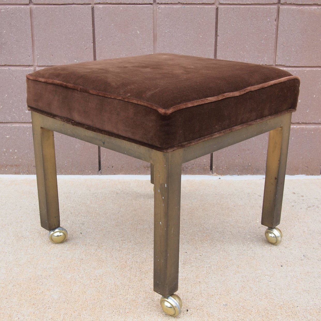Vintage TRI-MARK Designs STOOL Footstool Ottoman 19" Square Brown ...