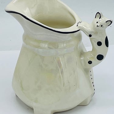 Vintage Czechoslovakia Cat Handle Pitcher/Creamer Iridescent/Opalescent ...