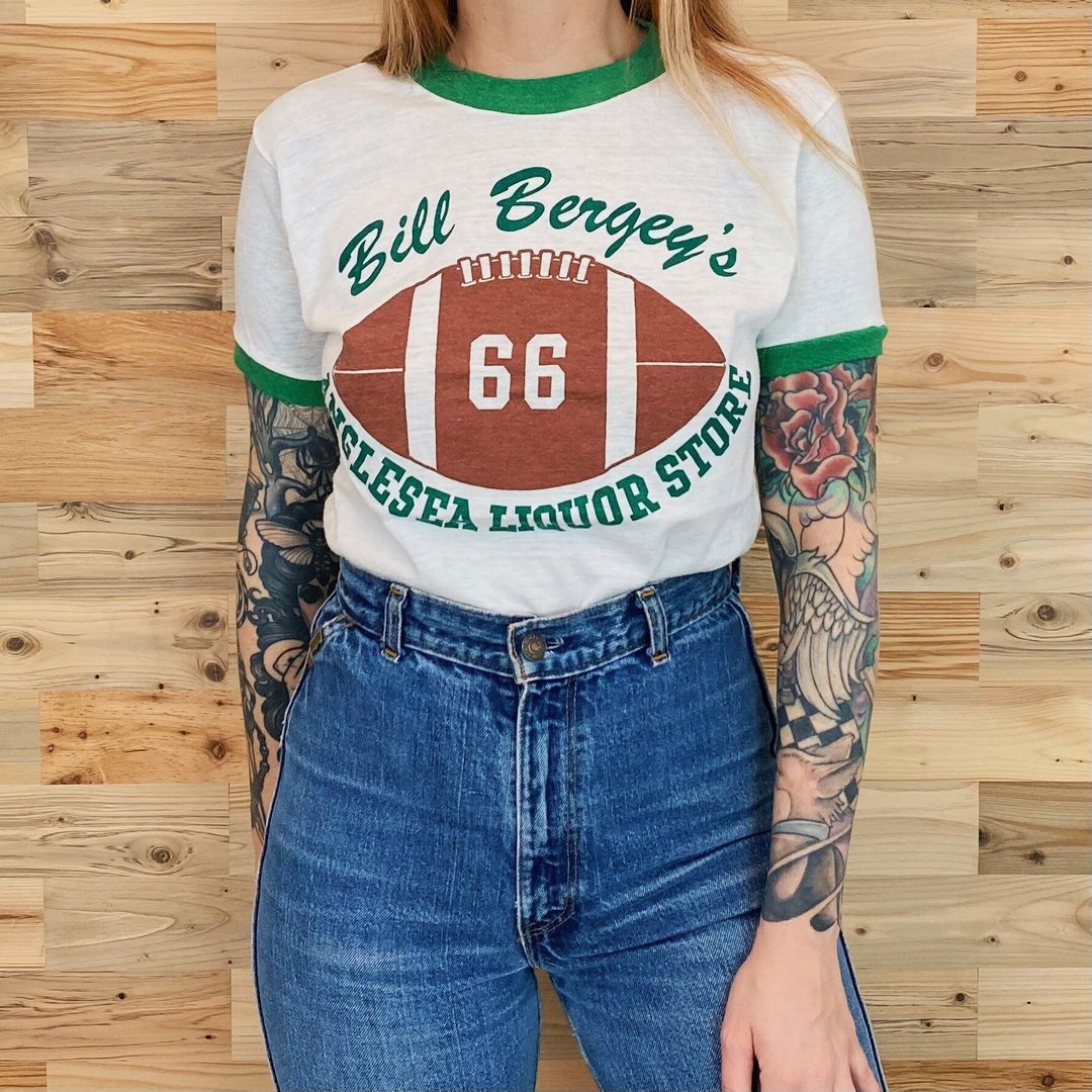 Vintage Bill Bergey's Liquor Store Philadelphia Eagles Retro Ringer Tee | Noteworthy Garments ...
