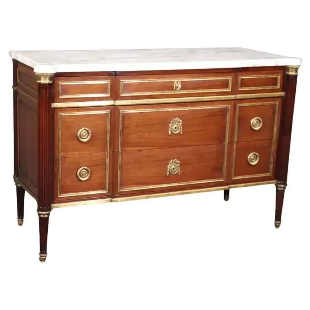 Fine Quality 19th Century Bronze Mounted Directoire Jansen Style Marble ...