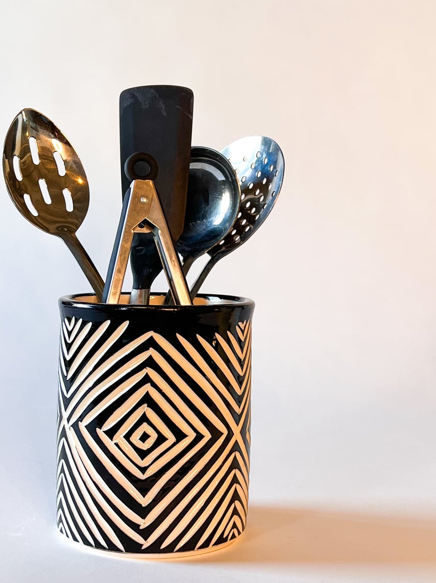Zulu Utensil Holder- Onyx | SampleHAUS | Los Angeles, CA