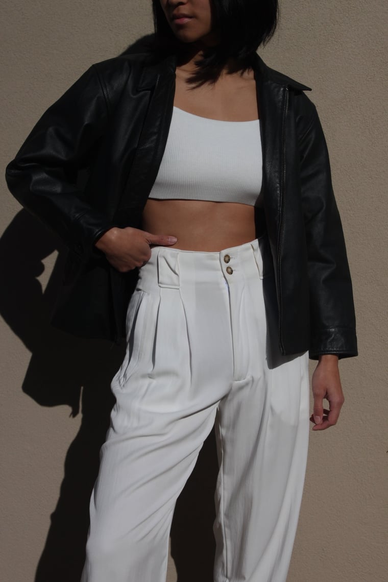 90s Gap Ink Black Leather Jacket | Na Nin | Richmond, VA