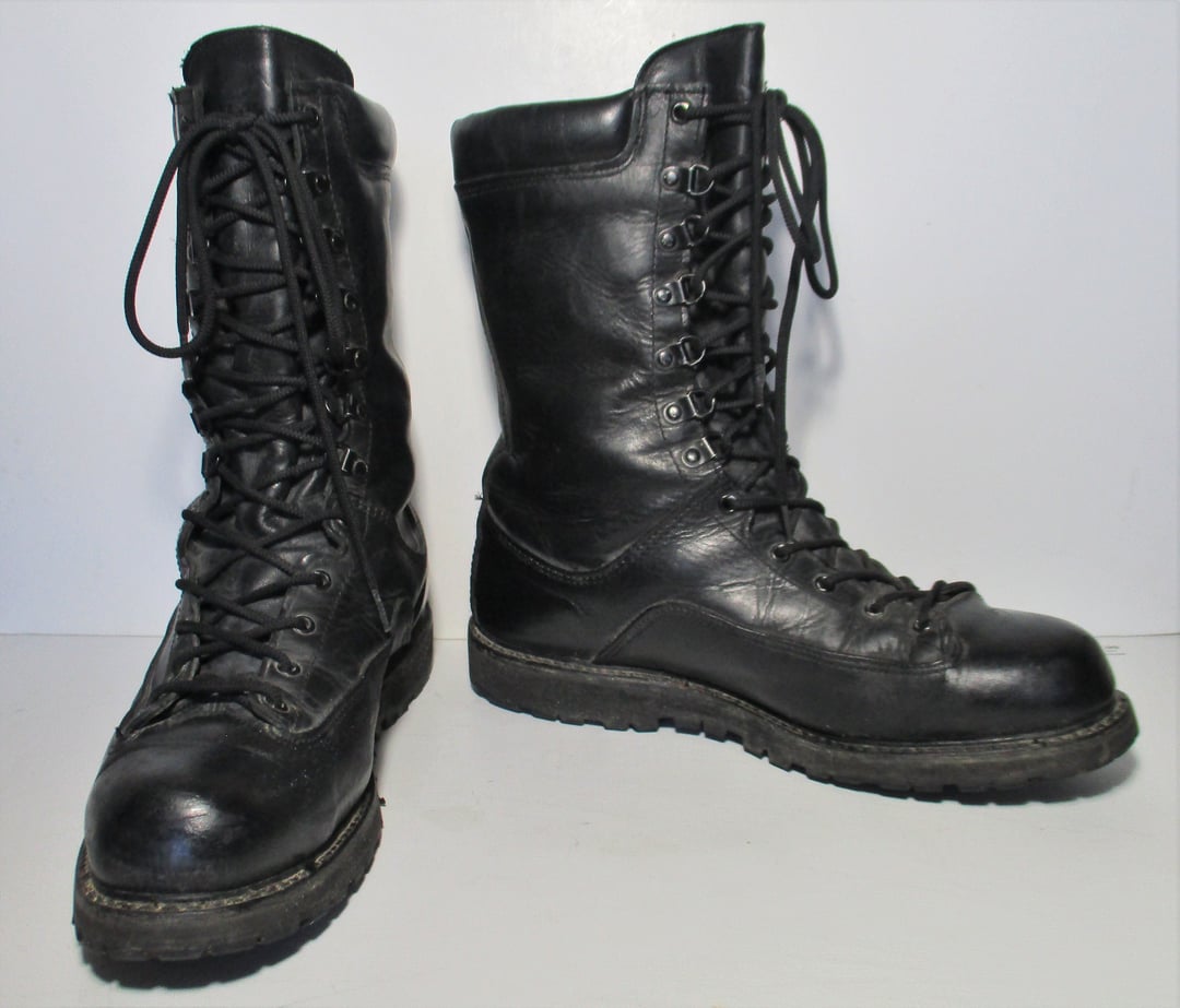 Vintage 1990s Matterhorn Combat Boots, 12W Men, Black Leather Jump ...