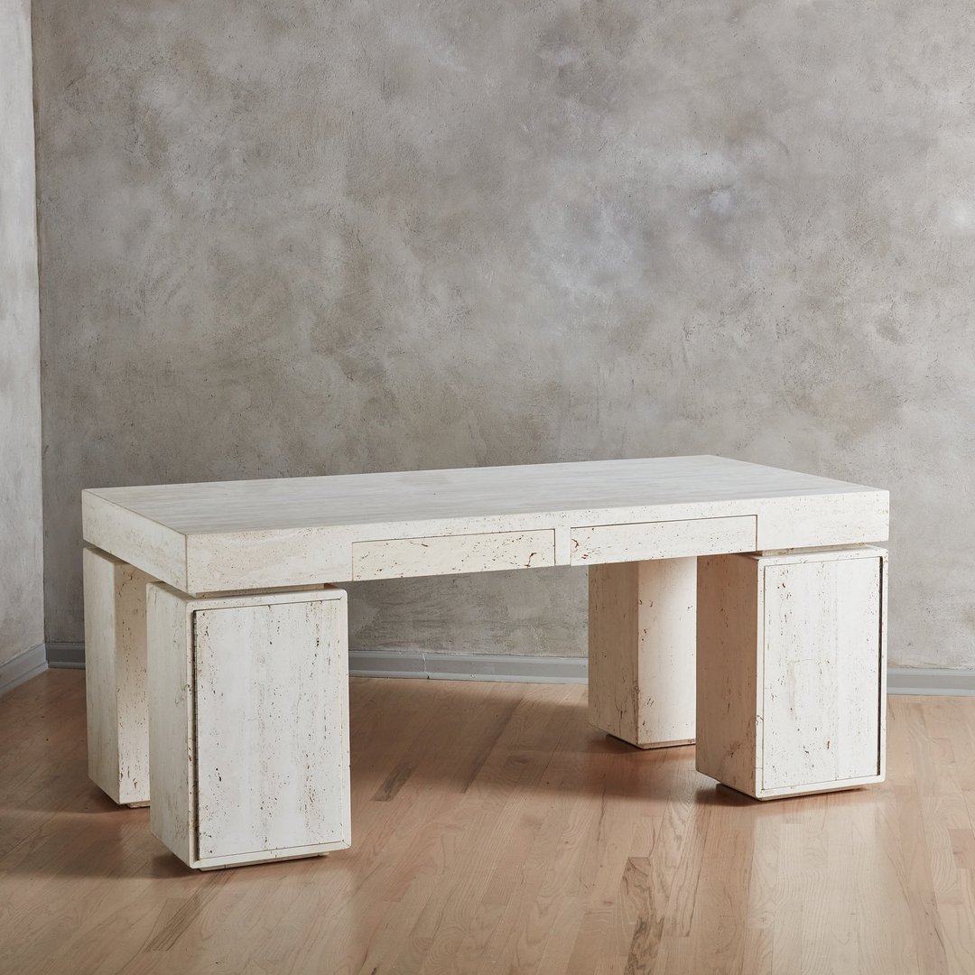 Architectural Travertine Executive Desk, 1980s | South Loop Loft ...