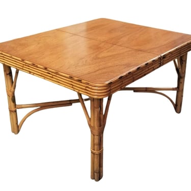 Restored Rattan 5-Strand Stacked Mahogany Dining Table w/ 5 | Harvey's ...