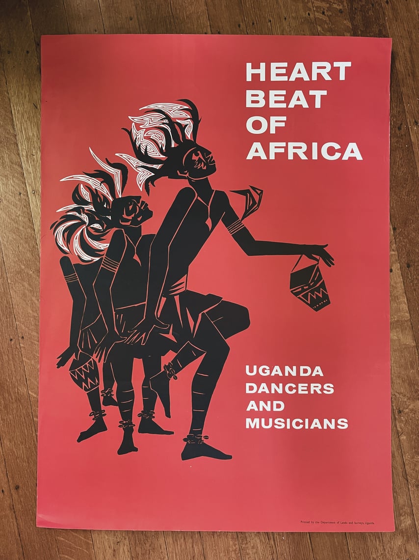 Vintage Rare "Heart Beat of Africa" Poster (Uganda, 1970's) | BLK MKT ...