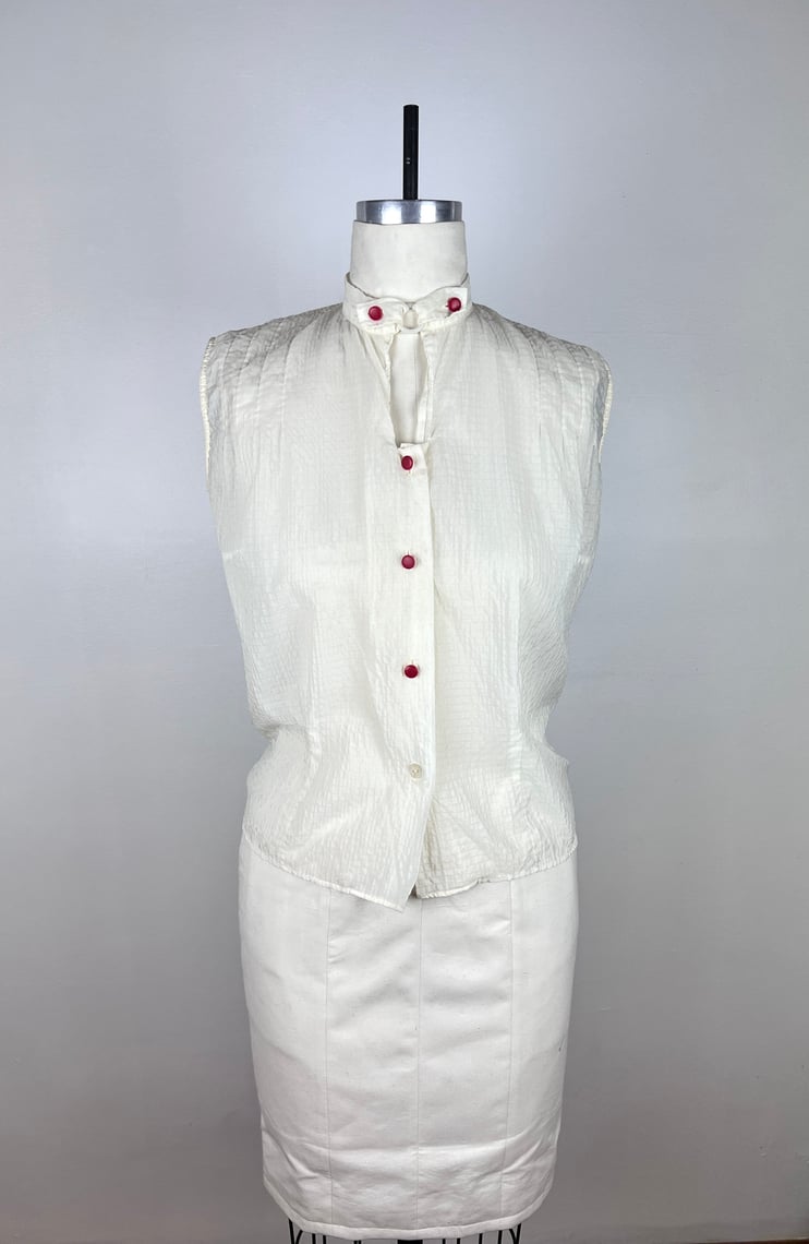 Vintage 50s White Sheer Blouse / 60s 1960s 1950s Vintage Waffle | Erratic Static Vintage | New ...