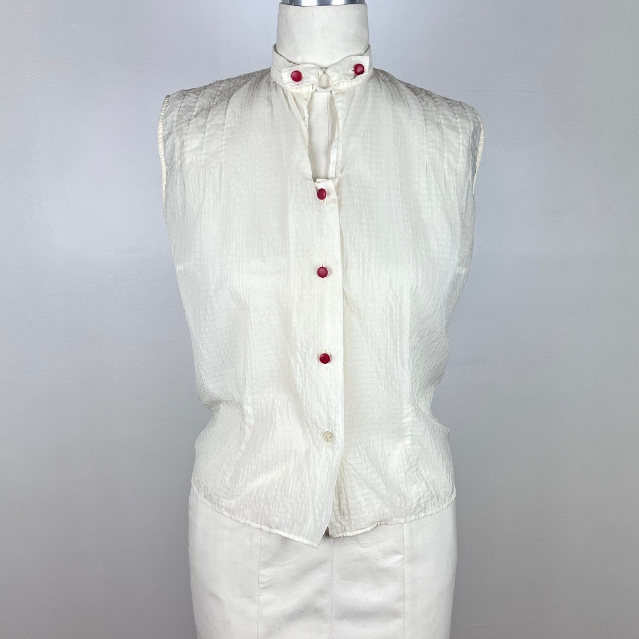 Vintage 50s White Sheer Blouse / 60s 1960s 1950s | Erratic Static Vintage - New York, NY | ATTIC